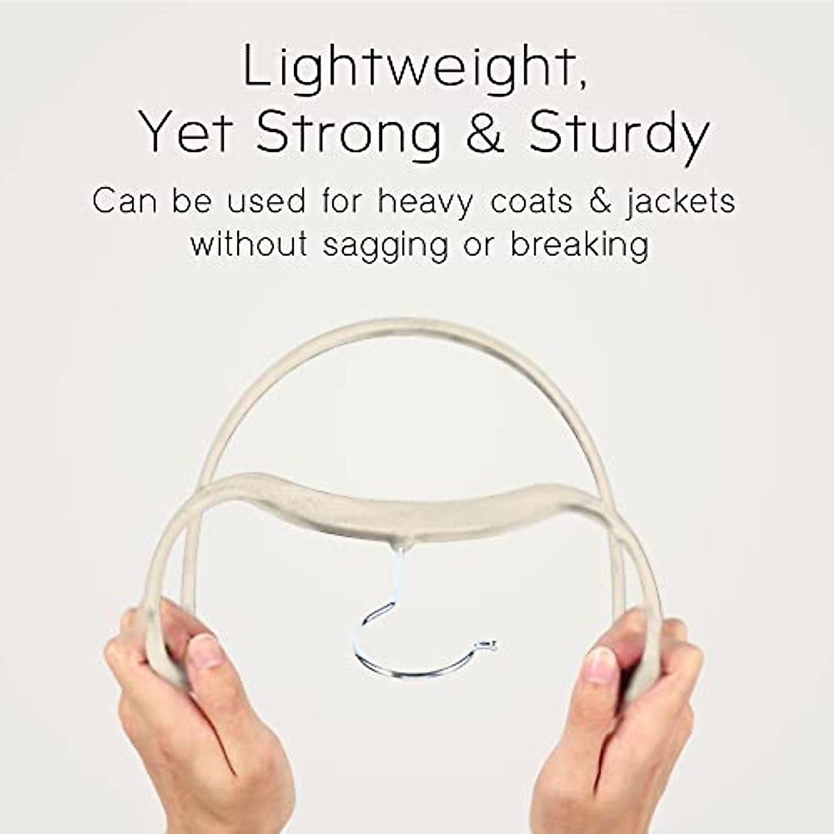 Sleek Pick Premium Velvet Hangers, Ivory, 60 Pack, 9.2” x 17.4” Non-Slip Felt Hangers, Heavy Duty Ultra Slim Clothes Hangers, Space-Saving Pants Hangers, Rotatable Hooks, Contoured & Notched Shoulders