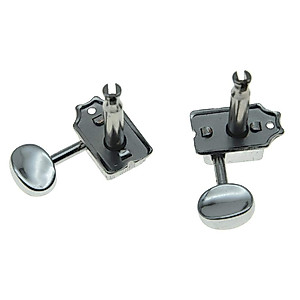 Wilkinson Deluxe 6 Inline Vintage Guitar Tuners with Split Post Guitar Tuning Keys Peg Machine Heads for Strat/Tele Guitars Chrome