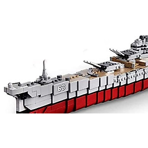 General Jim's Military Brick Building Set - World War 2 USS Missouri Battleship Model Building Blocks for History, Military Enthusiast as Well as Teens and Adult Builders