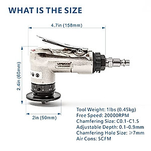 Air Chamfer Tool Deburring Tool for Metal, Air Beveling Tool Mini Chamfering Machine Pneumatic Small Handheld Grinder for Inner Hole and Metal Edge Deburring