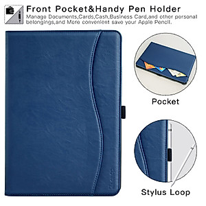 ZtotopCases for iPad Air 3rd Generation 2019/iPad Pro 10.5 Inch 2017, Premium PU Leather Business Folding Stand Folio Cover with Auto Wake/Sleep, Multiple Viewing Angles for iPad Air 3 Gen, Navy Blue