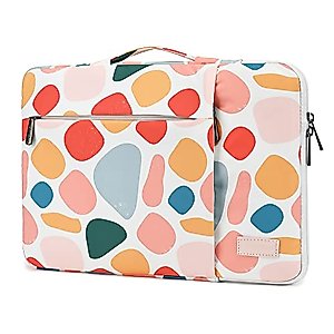 SANFAN 360 Protective Laptop Sleeve Case Bag, Cover with Handle and Luggage Strap for iPad 12.9 inch, MacBook Pro Air 13" and 12.5 inch-13.3 inch Screen Devices (Stones)