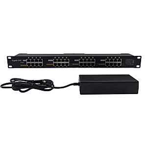 PoE Texas GPOE-16A-48v120w | Passive 802.3af Power Over Ethernet Injector for 16 PoE Cameras, IP Phones, WiFi Access Points and More | Includes 48 Volt Power Supply