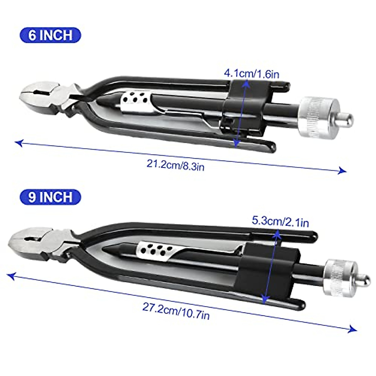 Acrux7 2 Pieces Safety Wire Twisting Pliers, 9 Inch 6 Inch Safety Wire Pliers, Black Lock Twister Wire Twisting Tool Aircraft Safety Wire Twist Pliers Aviation for Aircraft Auto Industry