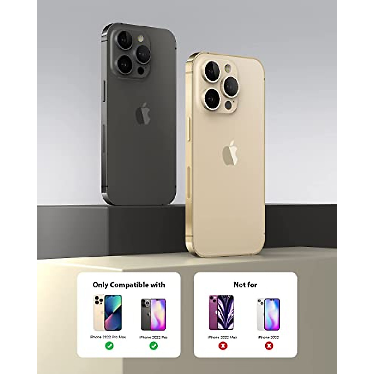 Actgan for iPhone 14 Pro and iPhone 14 Pro Max Camera Lens Protector Aluminum Alloy Plus Acrylic + 9H Tempered Glass Camera Screen Full Coverage Accessories Case Friendly Cover Colorful