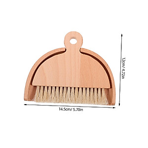 TOKIDNY 1 Set Dustpan Brush Crevice Cleaning Tools Brush Dustpan Window Gaps Broom Mini Hand Broom and Dustpan Mustache Hand Broom Cat Litter Cleaning Broom Keyboard Broom Car White Wooden