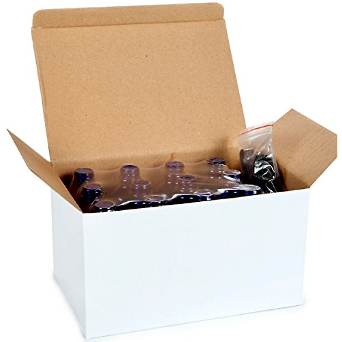 Vivaplex, 12, Cobalt Blue, 4 oz Glass Bottles, with Lids