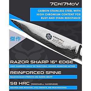 KESSAKU 3.5-Inch Paring Knife - Ronin Series - Forged High Carbon 7Cr17MoV Stainless Steel - Pakkawood Handle with Blade Guard