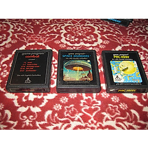 Atari 2600 3-Game Cartridge Lot - Pac-Man Combat Space Invaders
