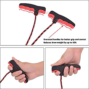 Crossbow Rope String Cocking Device Double Handle for Archery Bow Hunting Tool Accessories Red (Pack of 1)