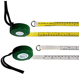 WIN TAPE Cm and Inches to 100ths Executive Diameter Pi Engineer's Tape Measure (Green)