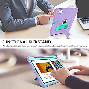 BENTOBEN iPad Air 5/4 Case, 10.9" Tablet Cover with Kickstand, Pencil Holder, Magnetic Closure for Kids, Purple