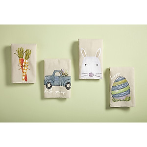 Mud Pie Painted Easter Towel, Carrot, 14" x 21"