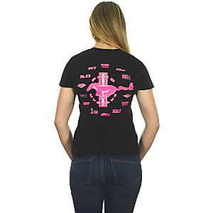 JH Design Women's Ford Mustang Collage T-Shirt a Short Sleeve Crew Neck Shirt (3X, CLG4-black/pink)