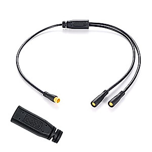 baluoqi Electric Bike 1T2 Cable for BAFANG BBS Mid Motor Y-Splitter Extending Wire with 3 Pin Connector Works with Shift Sensor and Brakes