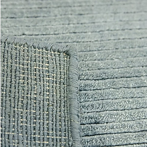 Westside Market India Stripes Gray Rug Handmade Area Rug 100% Wool, 6'0'' x 8'10''