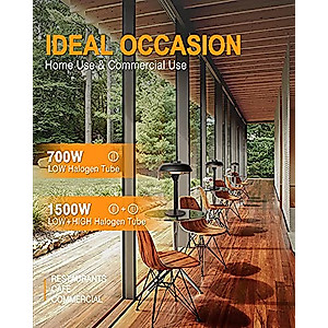 Star Patio Electric Patio Heater, Tabletop Heater, 1500W Infrared Outdoor Heater With UFO Shape Sandy Black Finish, Industrial Style Series, IP44 Waterproof, STP2036-BT