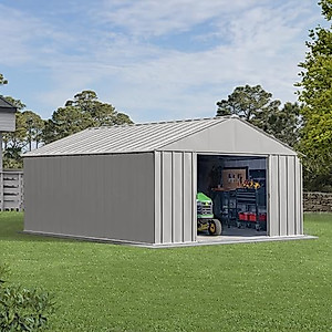 Arrow Classic Metal Shed, 12 x 14, Flute Grey