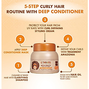 ETNIKER Deep Conditioning Mask for Afro-Curly, Wavy hair | Detangle, Soften & Moisturize | Coconut Oil, Shea Butter, Monoi Oil | Free from Salt, Sulfates, Parabens by Lmar | 10.5oz"