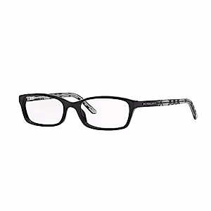 BURBERRY BE 2073 3164 Black Plastic Rectangle Eyeglasses 53mm