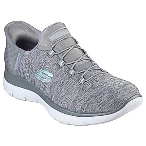 Skechers Women's Hands Free Slip Ins Summits Dazzling Haze Sneaker, Grey Mint, 8.5