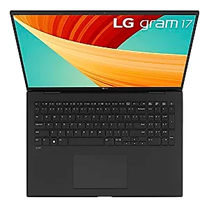 LG gram 17” Lightweight Laptop, Intel 13th Gen Core i7 Evo Platform, Windows 11 Home, 16GB RAM, 1TB SSD, Black