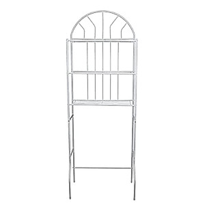 GMSLuu 3 Shelf Bathroom Space Saver, Over The Toilet Rack Bathroom Corner Stand Storage Organizer Accessories, Toilet Stand Shelves with Hanging Rod, 69x25x13 inch Bathroom Tower Shelf, White