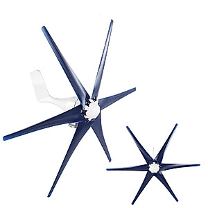 800W Wind Generator Kit 6 Blade Industrial Machinery Machine Professional Wind Turbines Small Windmill Generator (blue 12V)