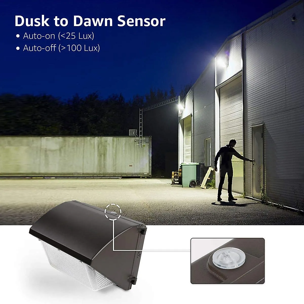 Lepro 2 Pack WL5000 LE Solar Flood Lights Outdoor Motion Activated Security Lights & Dusk to Dawn Area Light with Photocell