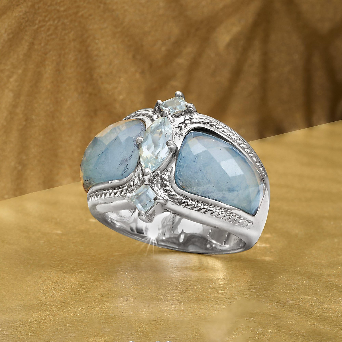 Ross-Simons 5.85 ct. t.w. Aquamarine Ring in Sterling Silver. Size 9