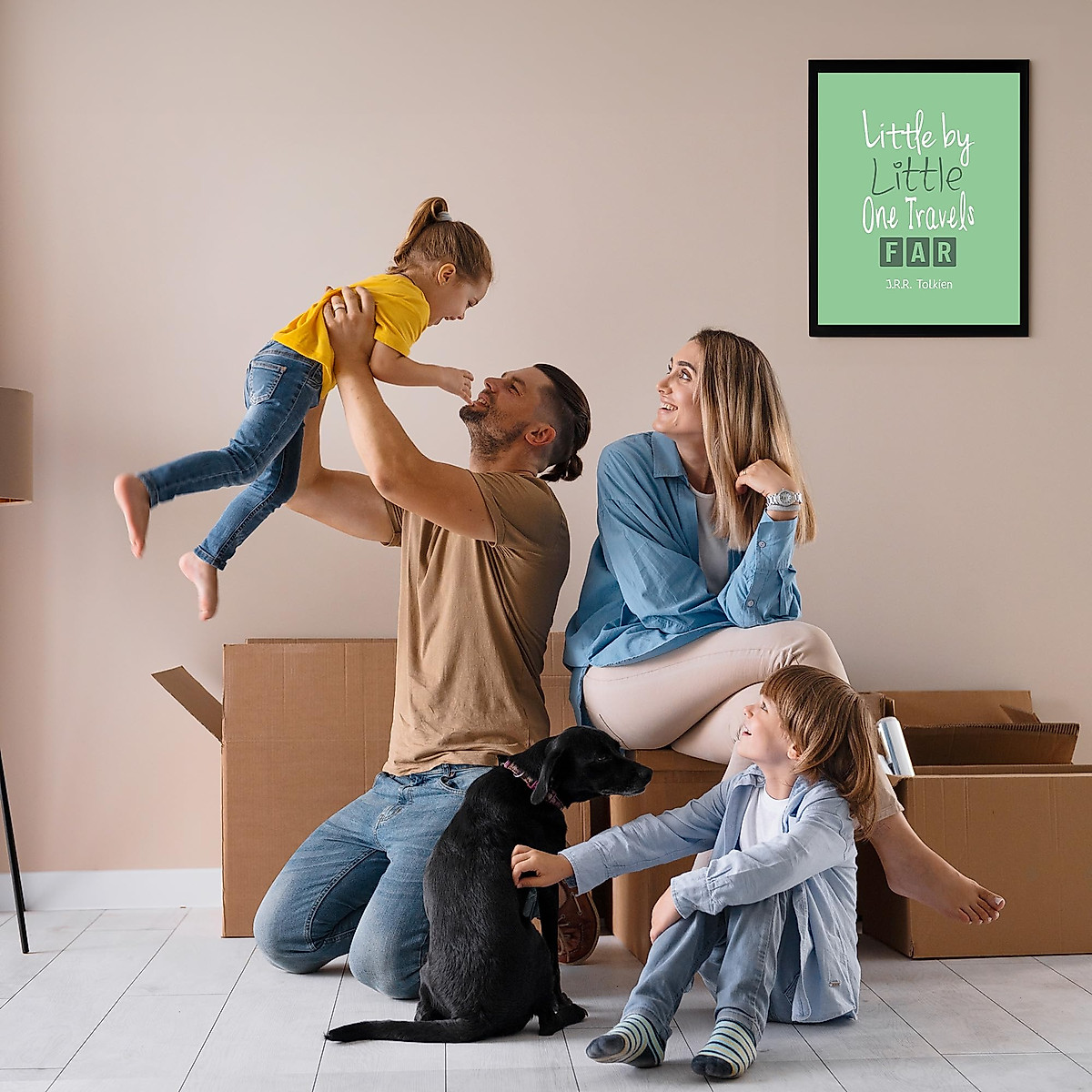 Little By Little One Travels Far- Inspirational J.R.R. Tolkien Quotes Wall Art Print - 'Small Steps' Motivational Wall Art Decor For Home Decor, Office Decor, Library & School Decor, Unframed - 8x10"