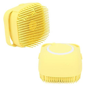INGVY Dry Brushing Body Brush Bath Brush with Hook Soft Silicone Foot Brush Cleaning Mud Dirt Remover Massage Back Scrub Showers Bubble Non-Toxic Brushes (Color : Yellow)