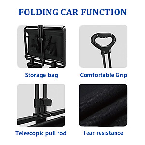 koity Heavy Duty 250 Lbs Capacity Collapsible Wagon with Cargo net, Outdoor Folding Camping Utility Cart, Adjustable Rolling Carts, All Terrain Sports Beach Wagon cart with Wheels Foldable