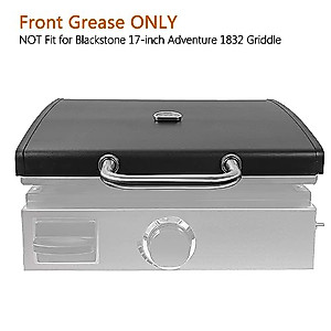 5010 Griddle Lid with Temperature Gauge & Griddle Carry Bag for Blackstone 17 inch Tabletop Griddle Front Grease Cup, 5010 Hard Cover Hood Hinged Lid for 17" Blackstone 1650 Portable Grill