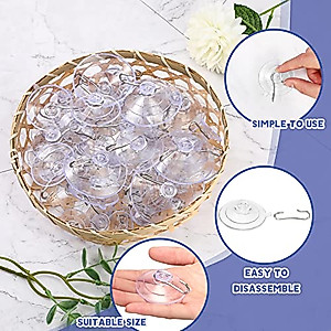Roowest 60 Pcs Suction Cup Hooks Window Suction Cups with Hooks Clear Removable Wall Hooks Suction Cup Hangers for Glass Window Door Wall Mirror Wreath Loofah Tile, 12 Large, 24 Medium, 24 Small
