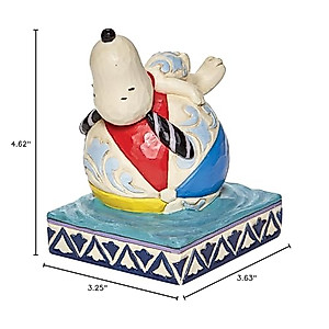 Enesco Peanuts by Jim Shore Snoopy Lounging on a Beach Ball Figurine, 4.625 Inch, Multicolor