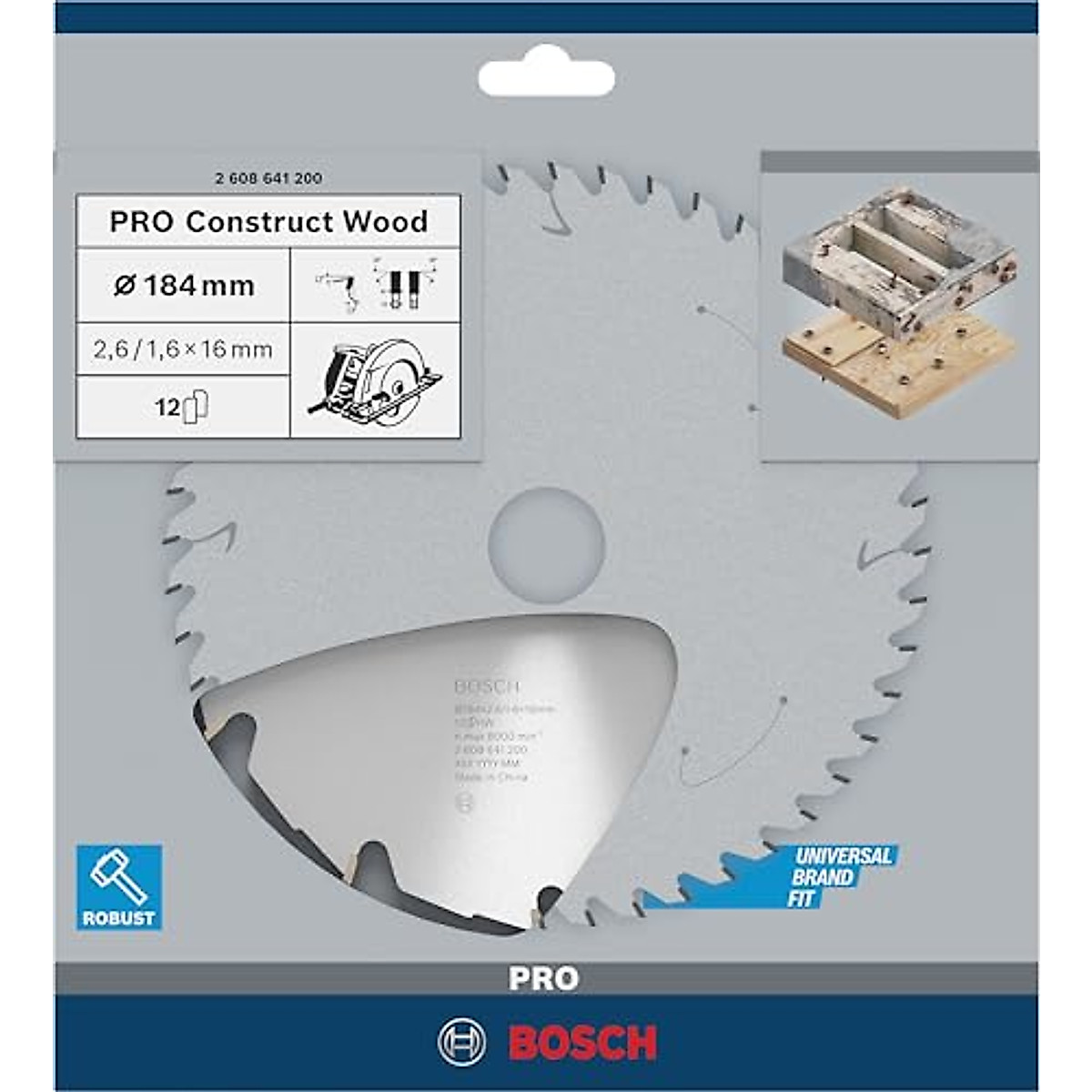 Bosch 2608641200 Circular Saw Blade "Top Precision" Cwwoh 7.24inx16mm 12T