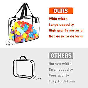 8 Packs Large Toy Storage Bags with Zipper and Labels, Clear PVC Waterproof Toy Organizers Bags for Board Games, Puzzles Pieces, Building Blocks, Handmade Accessories, Kid Books