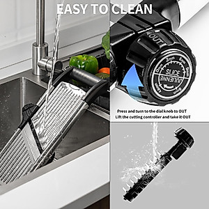 Mandoline Food Slicer, Adjustable Mandoline Slicer for Kitchen, Stainless Steel Mandolin Vegetable Chopper for Potato/Tomato/Onion, Vegetable Slicer Julienne Cutter with Cut-Resistant Gloves