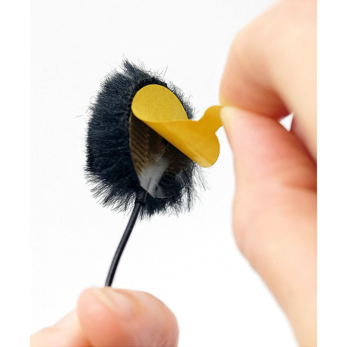 URSA Fur Circles - Mini Windshields for Lavalier/Lapel Microphones. Reduce Wind Noise & Clothing Rustle. Compatible with Sennheiser, RODE, Sanken, Tascam & More (9x Circles + 30x Stickies, Black)