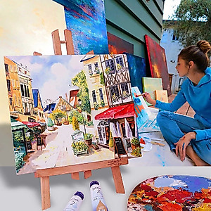 Canvas Panels 8x10 Inch 12-Pack, 10 oz Double Primed Acid-Free 100% Cotton Paint Canvases for Painting, Blank Flat Canvas Board for Acrylics Oil Watercolor Tempera Paints