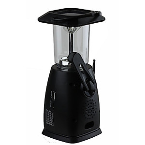 Kaito KA249W Multi-Functional Solar/Wind-up Dynamo and Solar Powered LED Camping Lantern with AM/FM NOAA Weather Radio & Cell Phone Charger, Color Black