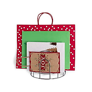 Spectrum Diversified Paper Holder & Organizer, Wall Mount or Countertop Display Perfect for Gift Bags & Wrapping Stations, Grocery Bag Holder, Sponge Cradle, Chrome