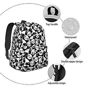 acmrueks Panda Backpack Lightweight Backpack for Boys and Girls Large Backpack for Man and Woman, One Size