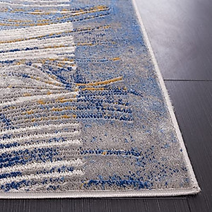 Safavieh Palma Collection 4'5" x 6'5" Beige/Blue PAM316A Modern Contemporary Abstract Non-Shedding Area Rug