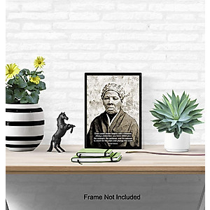 Black African American Civil Rights Wall Art Print - Harriet Tubman Motivational Quote Home Decor or Office Decoration - Inspirational Gift for Entrepreneur, Classroom, Teacher - 8x10 Photo Poster