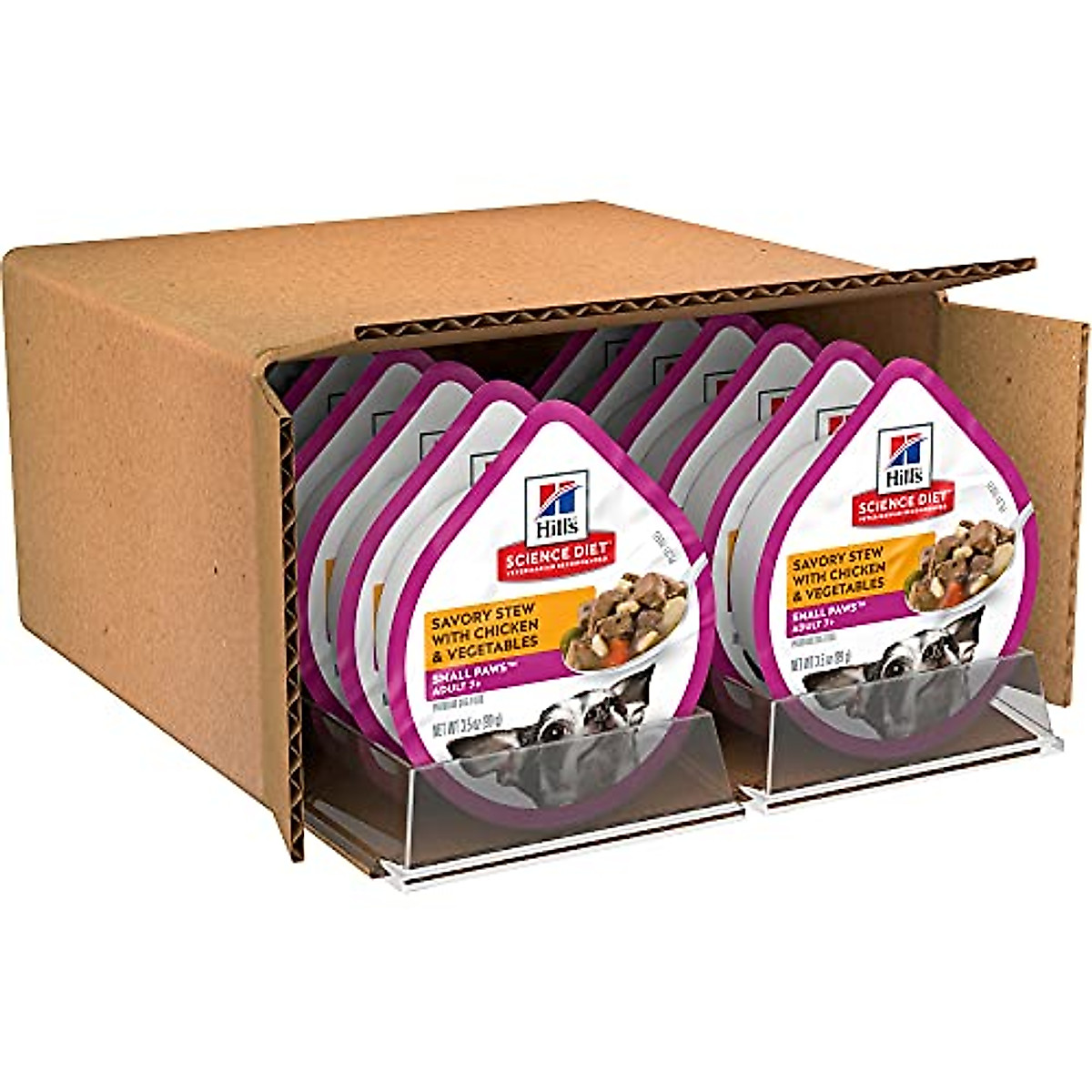 Hill's Science Diet Wet Dog Food, Adult 7+ For Senior Dogs, Small Paws For Small Breeds, Savory Stew Chicken & Vegetables, White, 3.5 Ounce (Pack Of 12)