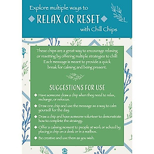 Really Good Stuff Classroom Chill Chips – Set of 40 – Help Kids Feel Calm and Focused – Practice Calming, Relaxing, & Resetting Strategies– Social-Emotional Learning – SEL for The Home and Classroom
