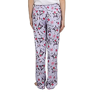 Kuromi Women's Punk Rabbit Allover Print Design Adult Lounge Pajama Pants for Men and Women, Small Grey