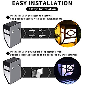 Solpex Solar Deck Lights,Solar Fence Lights, 2 Modes Christmas Decoration Lights,Unique Pattern, Waterproof Automatic Outside, Deck, Patio, Stairs, Yard, Steps, Path & Driveway (RGB & Black 8-Pack)